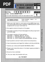 Class 8 Entrance Test Paper 2025 | PDF