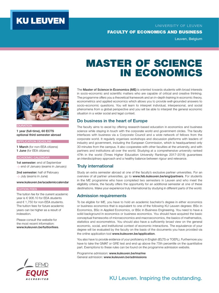 Master of Science in Economics | PDF | Master's Degree | Economics