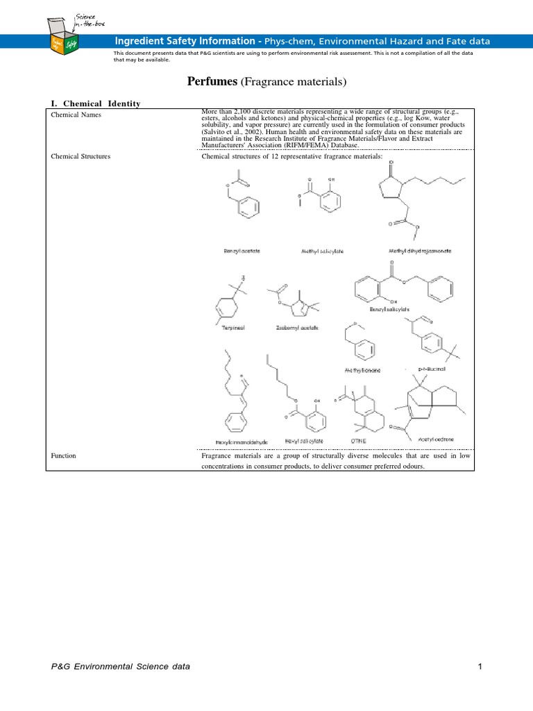 Perfumes (Fragrance Materials) : Ingredient Safety Information - Phys ...