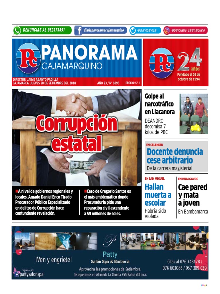 Diario Panorama Cajamarquino 20-09 - 2018 | PDF | Votación | Perú