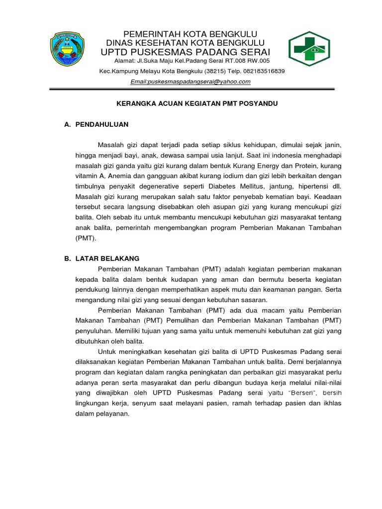 KAK PMT Posyandu-1 | PDF
