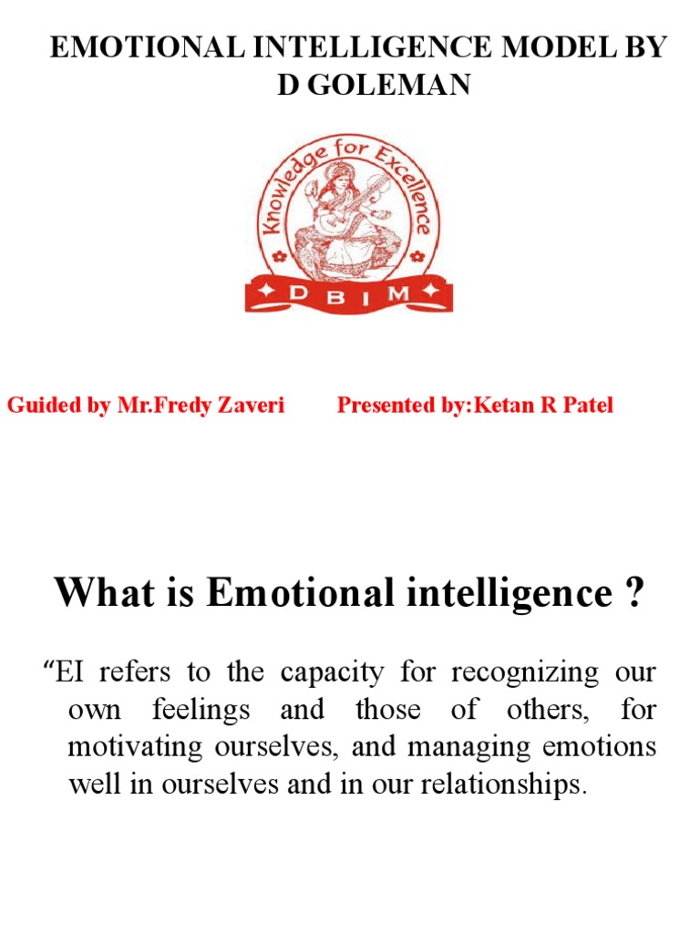 Goleman's Emotional Intelligence Model | PDF
