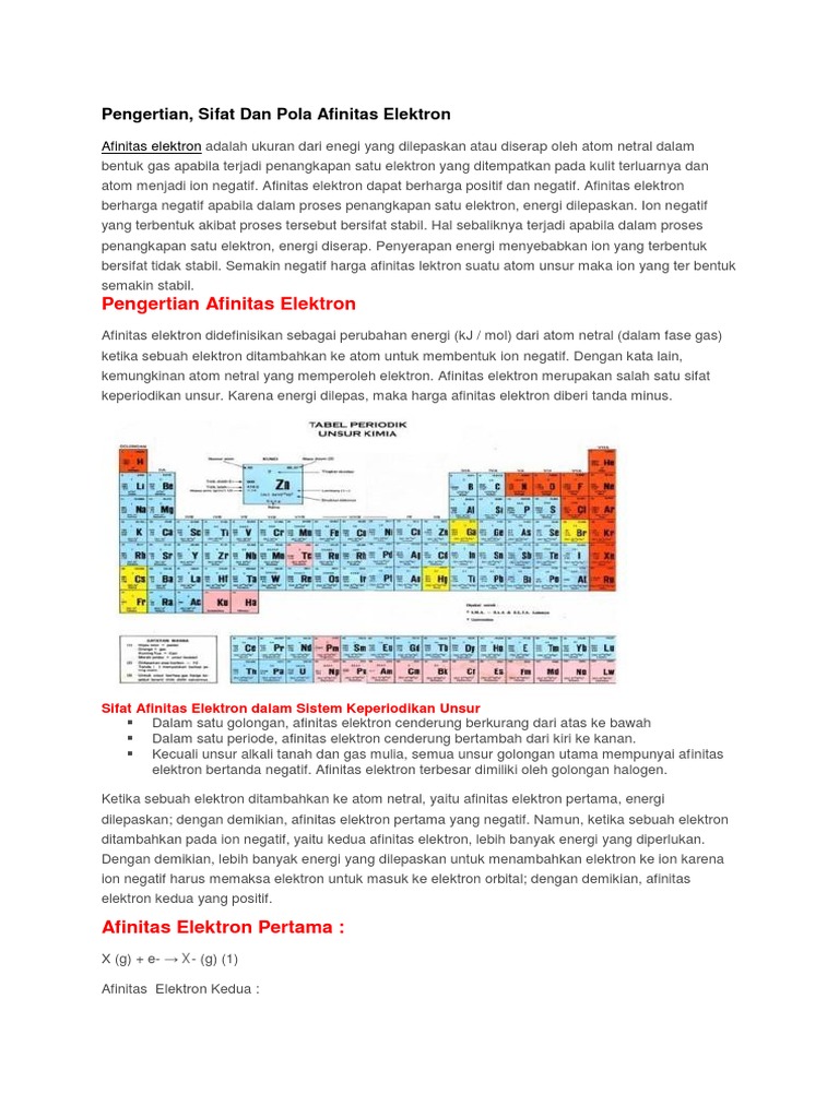 Afinitas Elektron | PDF