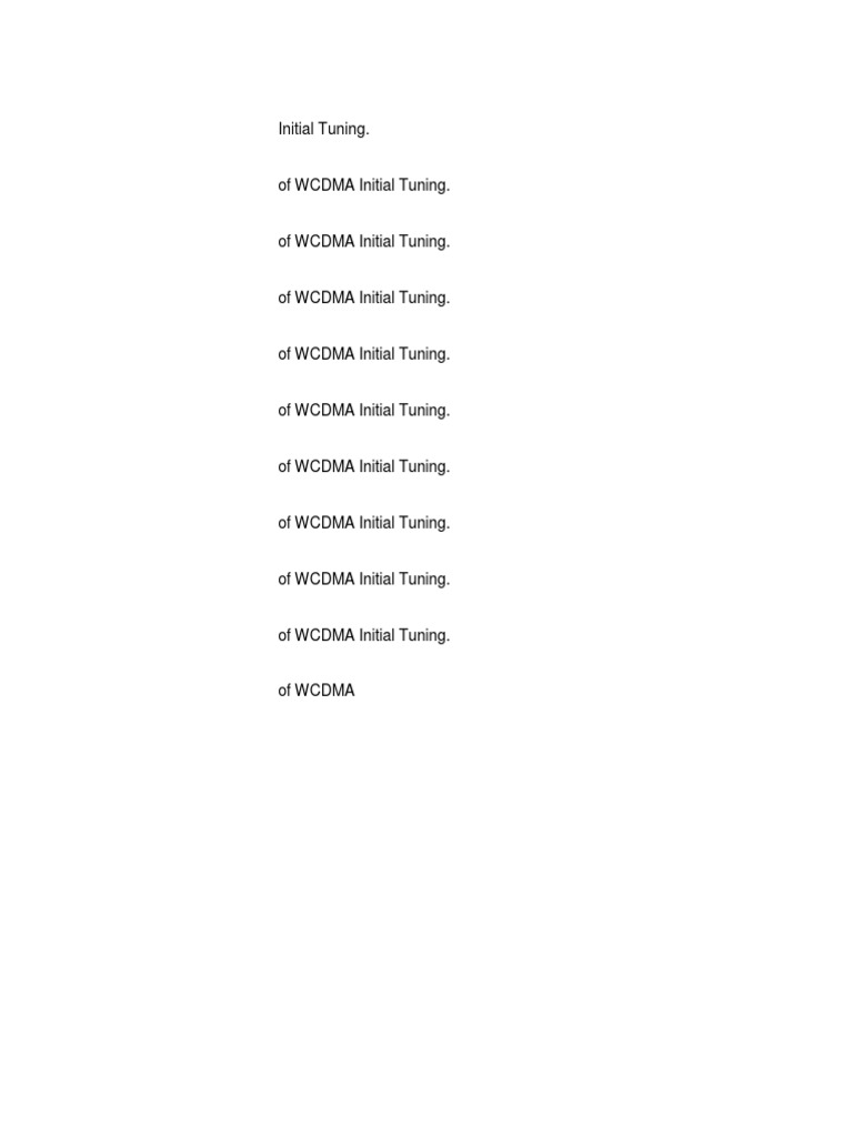 Initial Tuning | PDF