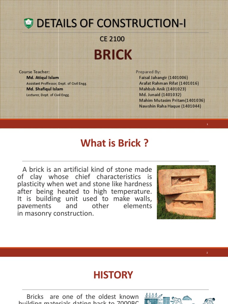 Bricks Presentation | PDF | Brick | Masonry