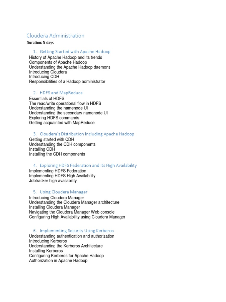 Cloudera Administration: 1. Getting Started With Apache Hadoop | PDF