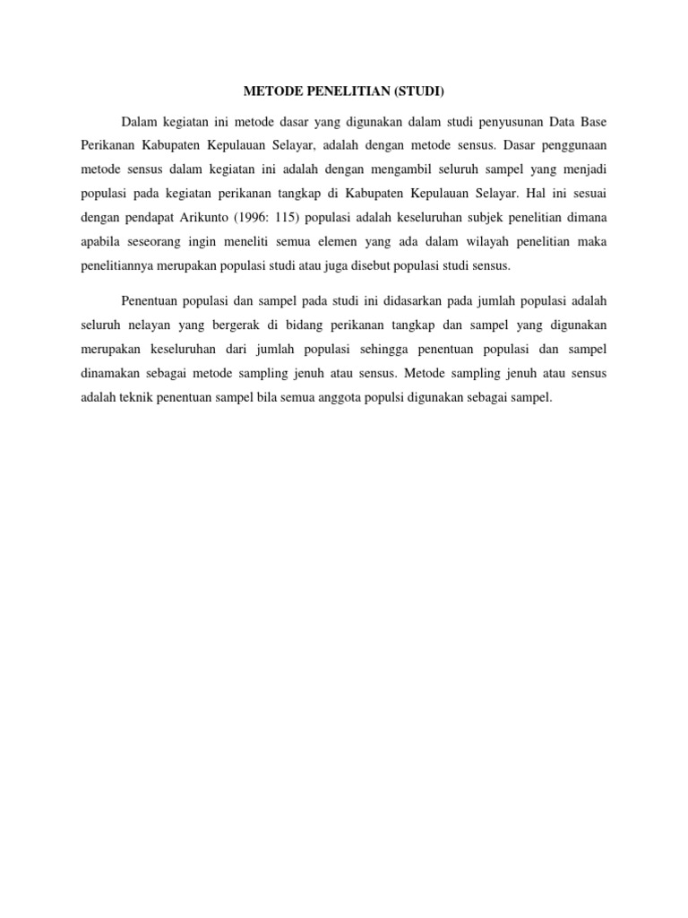 Metode Sensus Dan Kuesioner | PDF