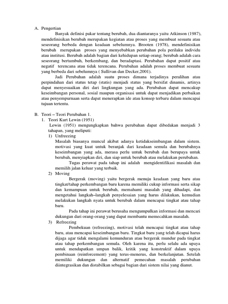 Konsep Berubah Manajemen Keperawatan | PDF