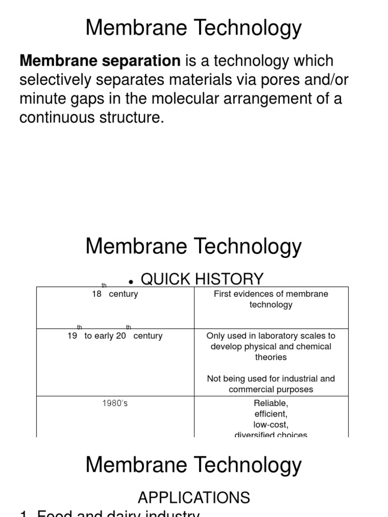 Overview of Membrane Separation Types | PDF | Membrane | Membrane ...