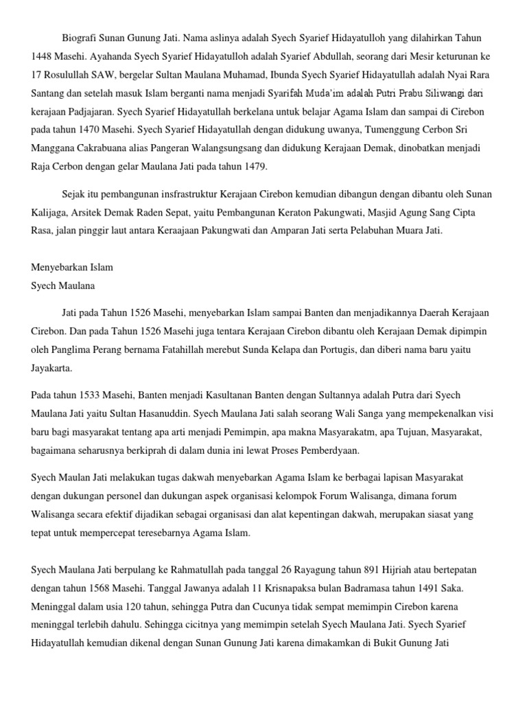 Biografi Sunan Gunung Jati | PDF