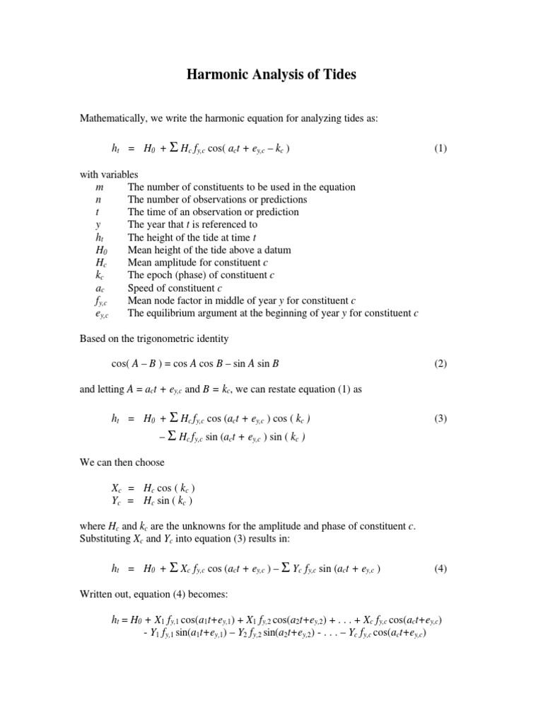 Harmonic Analysis | PDF | Trigonometric Functions | Tide