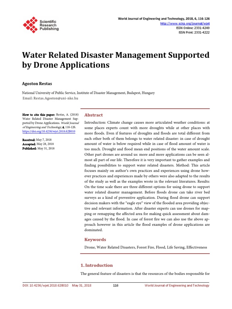 Water Related Disaster Management | PDF | Unmanned Aerial Vehicle | Flood