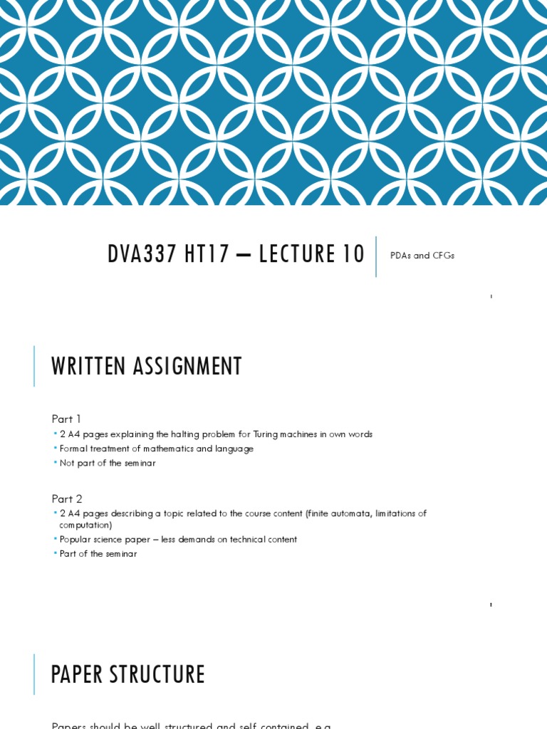 DVA337 HT17 Lecture10 PDF | PDF | Formal Methods | Computer Science