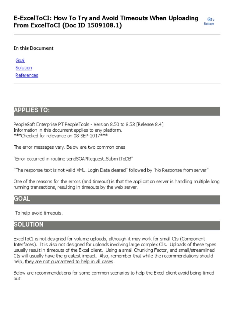 Avoid Timeouts | PDF | Microsoft Excel | Software