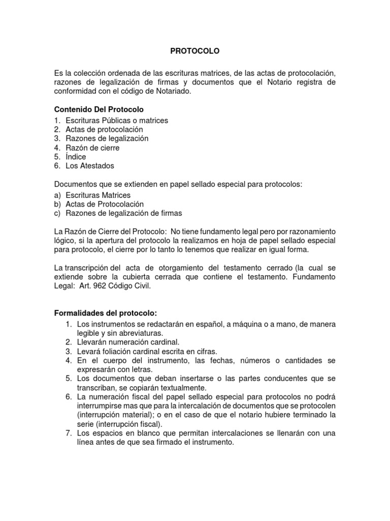 Protocolo Notarial, Guatemala | PDF | Voluntad y testamento | Ley común