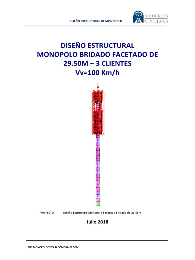 Diseño Estructural Monopolo 29.50m - 100kmh - 3c - Tu Ok | Elasticidad ...