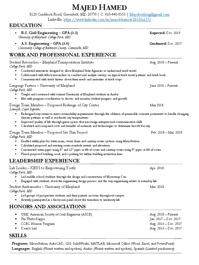 Resume Majed Sept 17 2018 | PDF | Truck