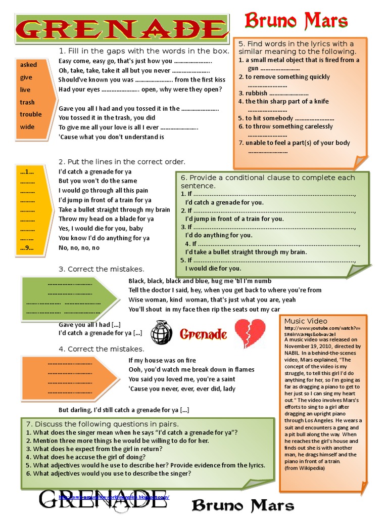 "Understanding 'Grenade' by Bruno Mars" | PDF