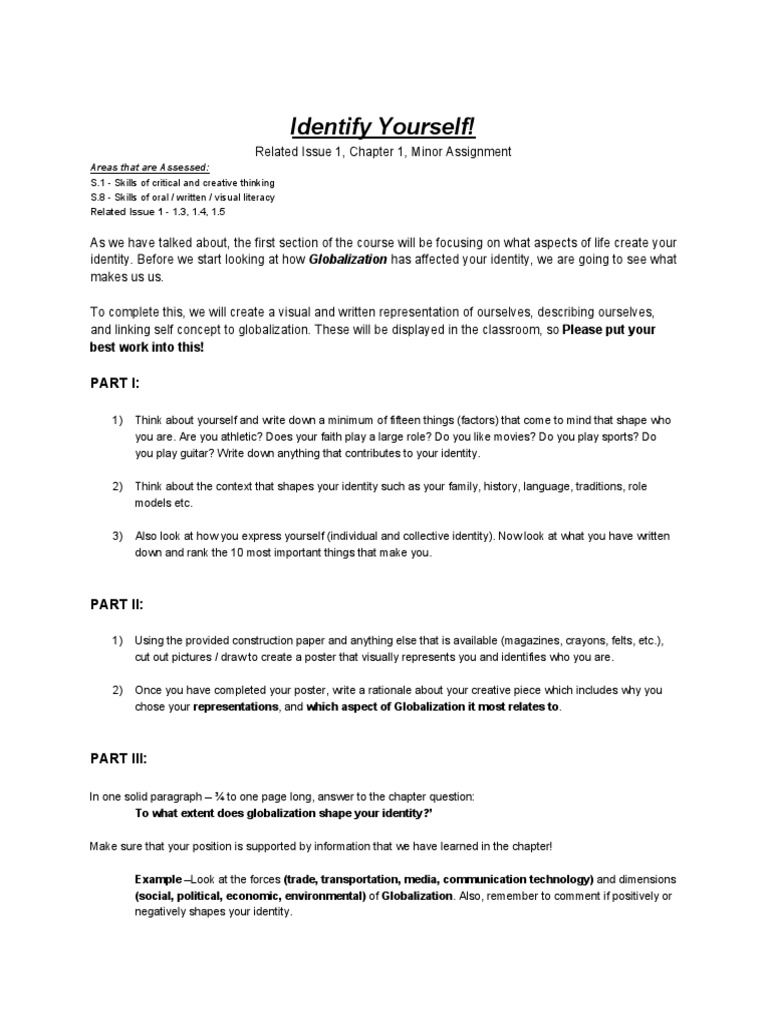 Identify Yourself | PDF | Identity (Social Science) | Thought