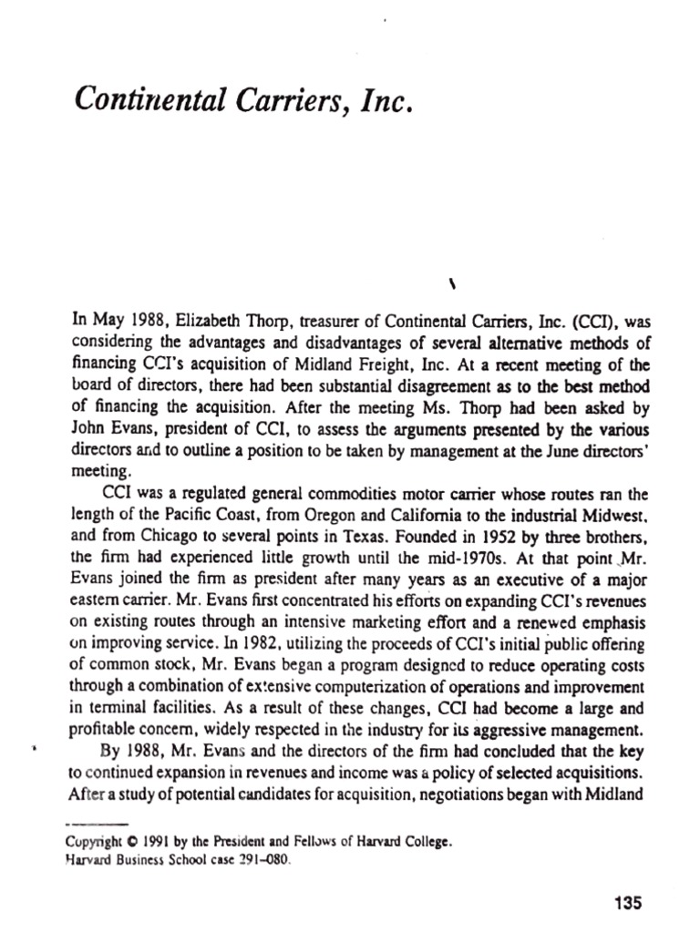 Continental Carriers Case | PDF