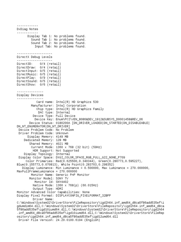 DxDiag 2 | PDF | Device Driver | Computer Architecture
