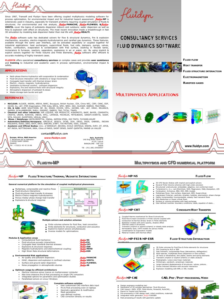 Fluidyn MP Multiphysics | PDF | Fluid Dynamics | Computational Fluid Dynamics