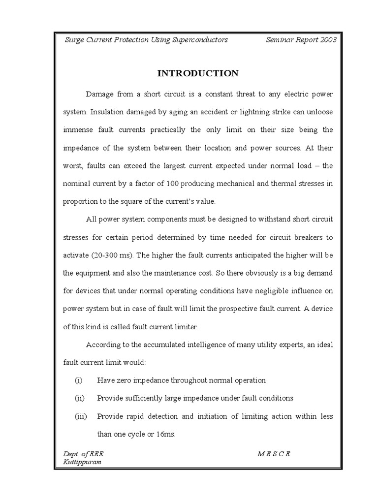 Surge Current Protection Using Superconductor | PDF | Superconductivity ...