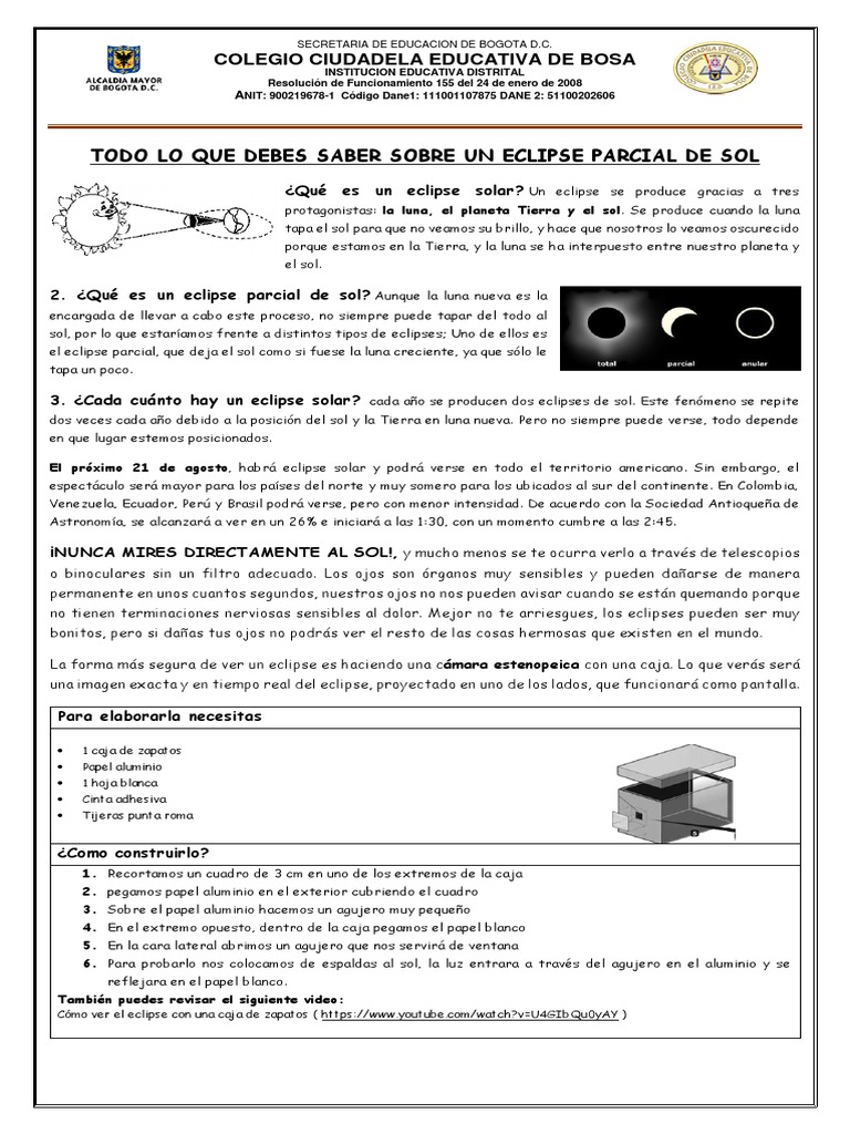 Guia de Trabajo para Eclipse | PDF | Luna | Eclipse solar