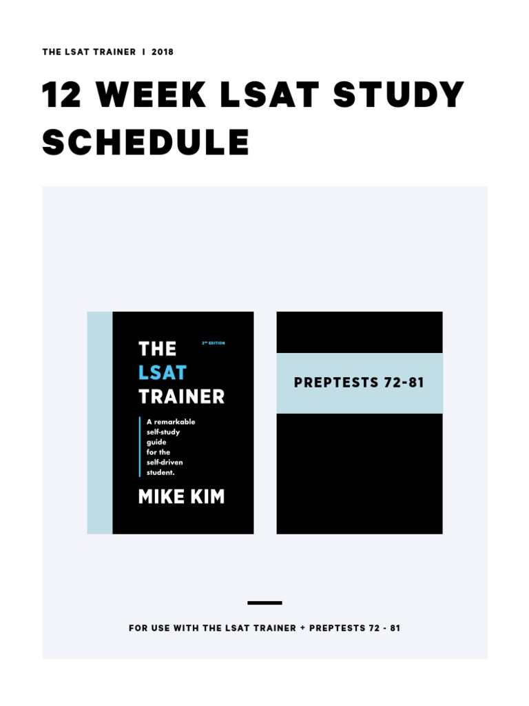 12 Week Lsat Study Schedule: PREPTESTS 72-81 | PDF | Reading ...