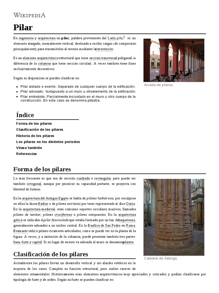 Pilar | PDF | Elementos arquitectónicos | Componentes