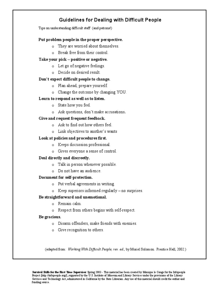 Guidelines For Dealing With Difficult People: Tips On Understanding ...