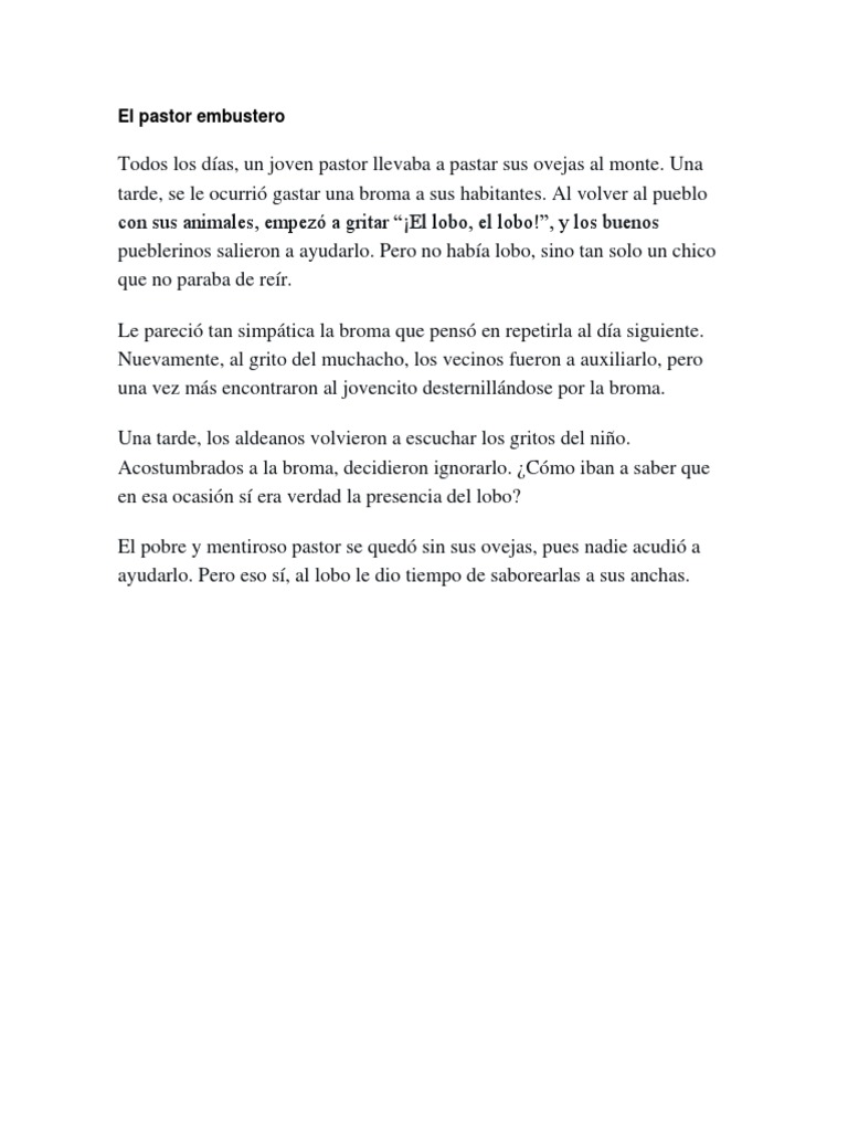 El Pastor Embustero | PDF