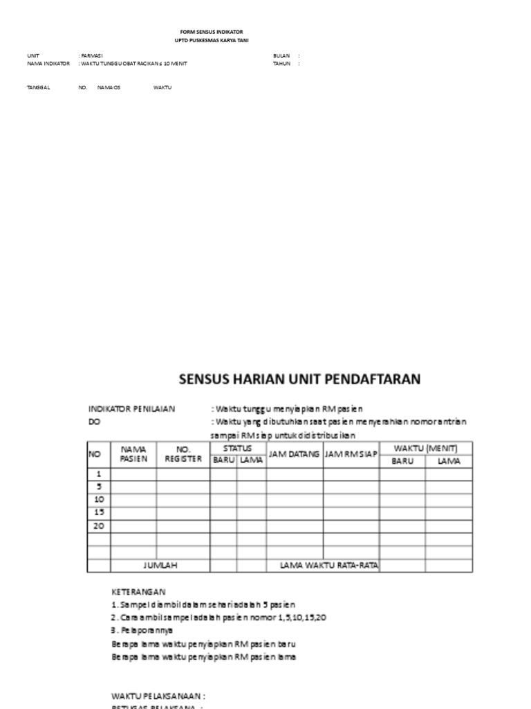 Form Sensus Indikator Unit | PDF