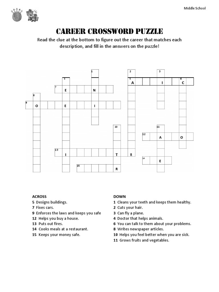 Middle School Career Puzzle | PDF