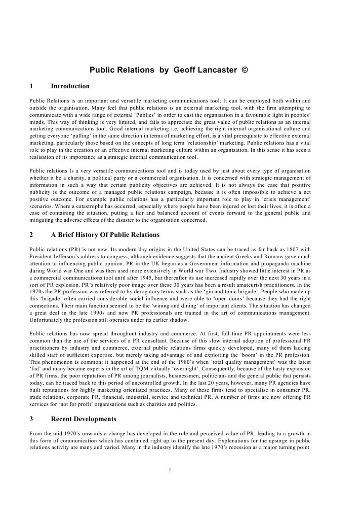 Marketing Notes 15 - Public Relations Handout | PDF | Public Relations ...