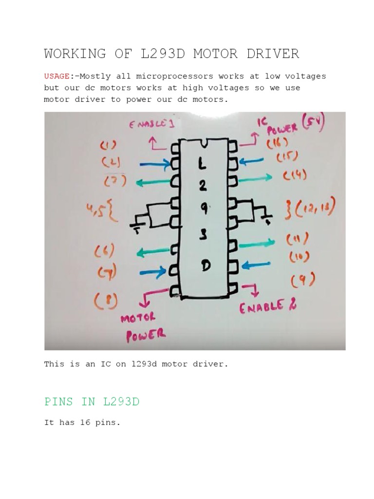 Working of l293d Motor Driver | PDF | Computer Engineering | Electronics
