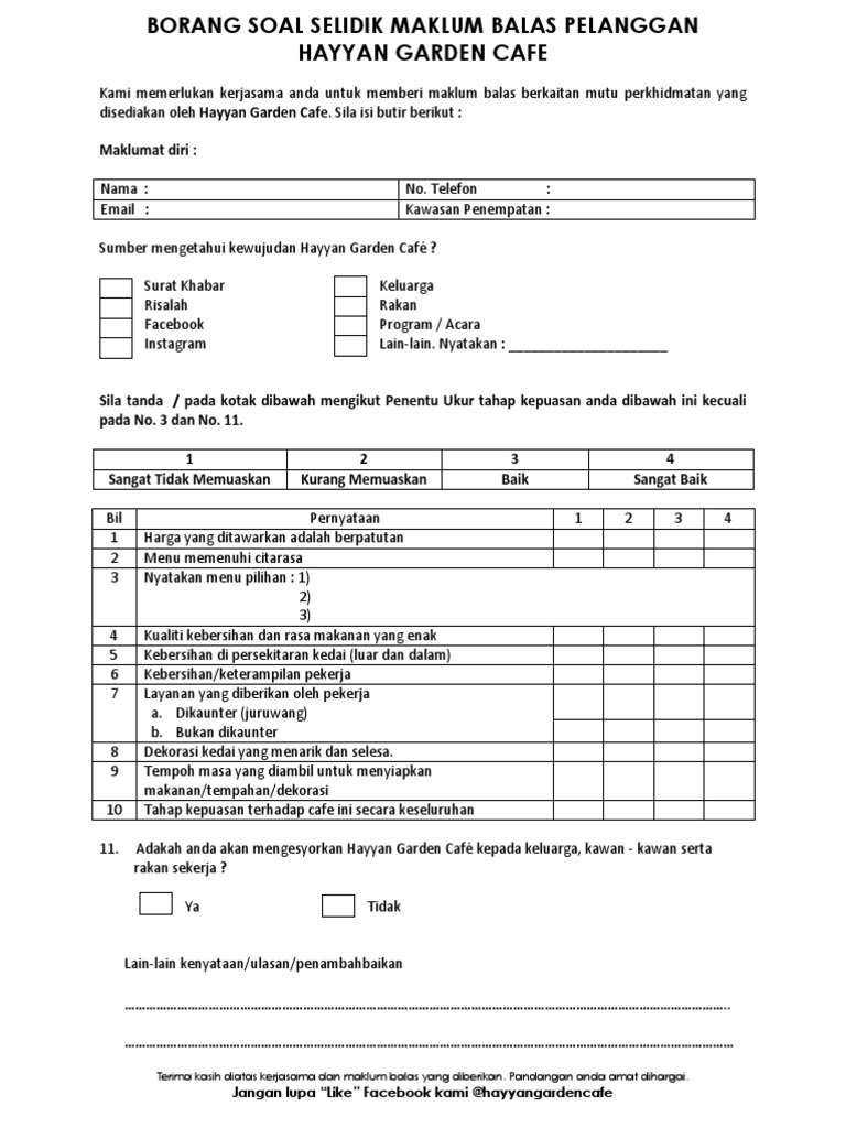 Borang Kaji Selidik | PDF