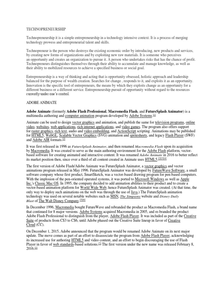 Adobe Animate (Formerly Adobe Flash Professional, Macromedia Flash, and ...