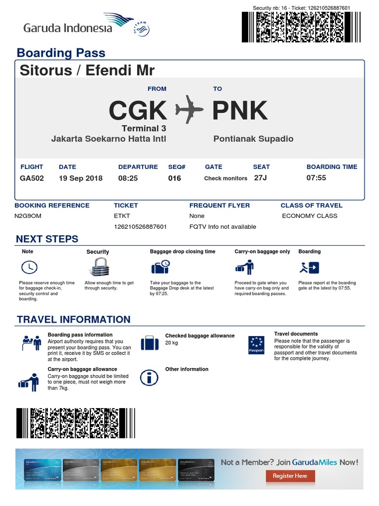 Garuda Indonesia Boarding Pass Guide | PDF | Aviation | Transport