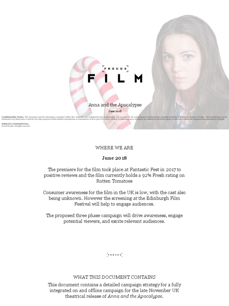 ANNA AND THE APOCALYPSE - Proposal PDF | PDF | Mass Media | Filmmaking