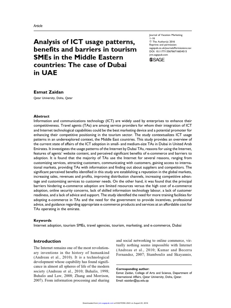 Analysis of ICT Usage Patterns | PDF | E Commerce | Dubai