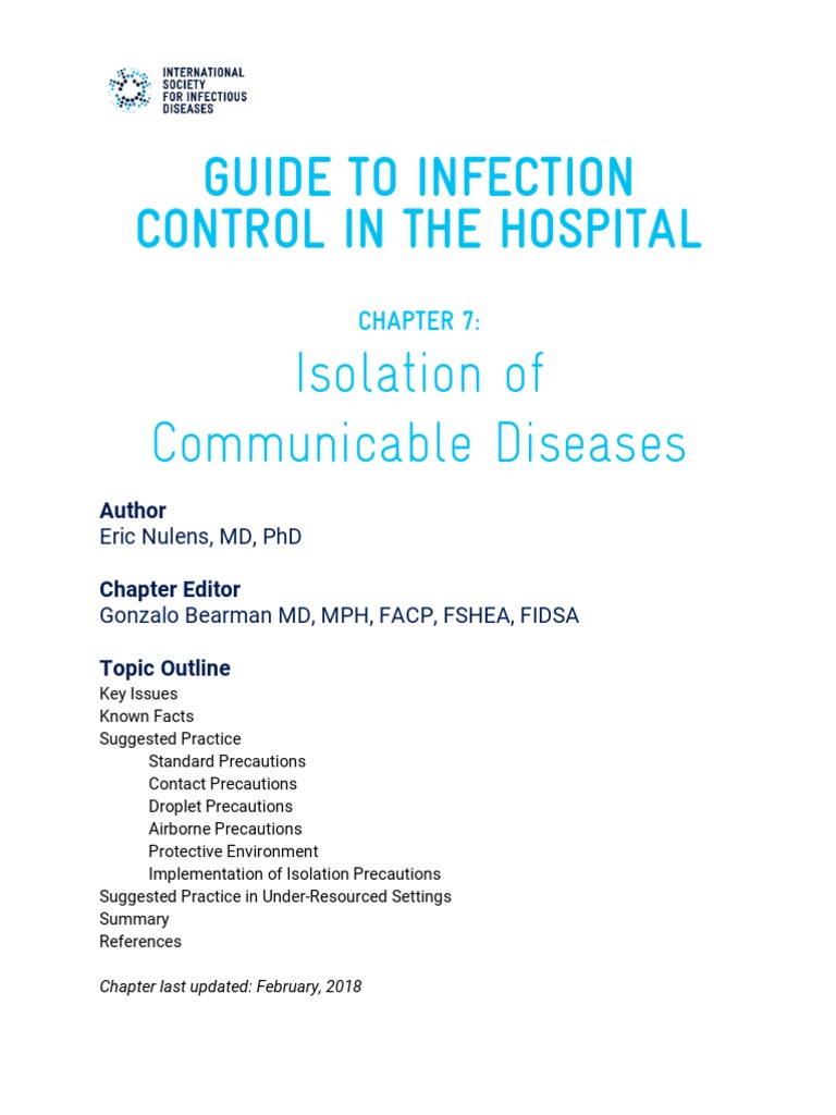 Infection Control Guidelines for Hospitals | PDF | Infection ...