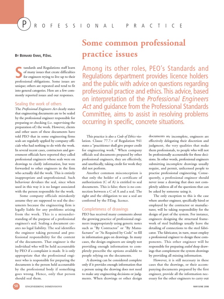 Resource Some Common Professional Practice Issues PDF | Download Free ...