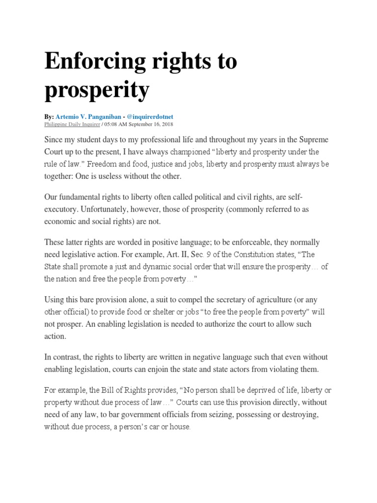 Enforcing Rights To Prosperity | PDF | Liberty | Due Process