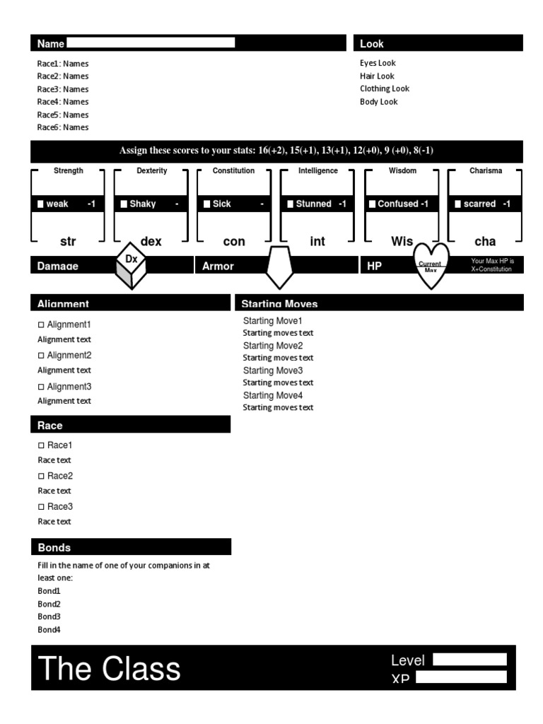 The Class: STR Dex Con Int Wis Cha | PDF | Role Playing Games | Role ...