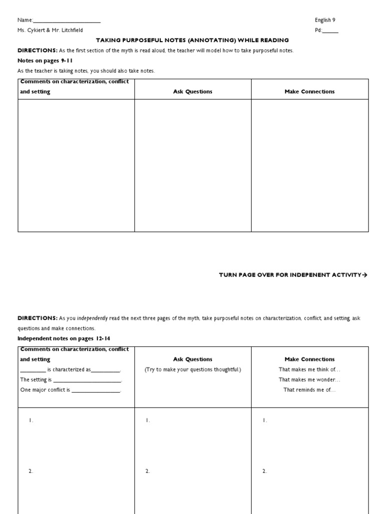 Athena Notetaking Handout | PDF