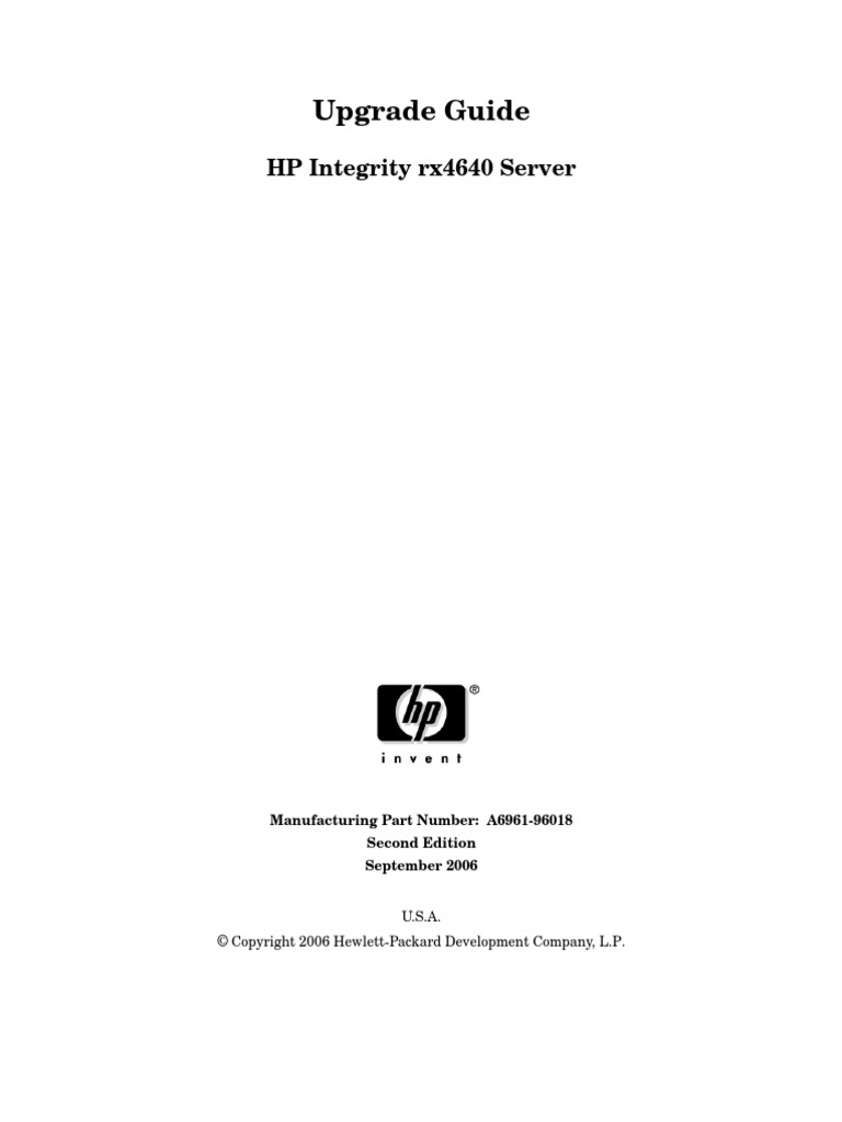 HP RX4640 CPU Upgrade Guide | PDF | Software | Computing