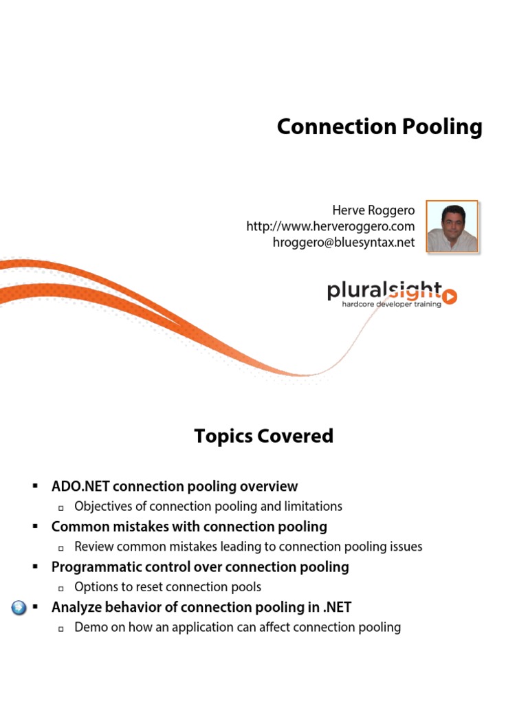 Connection Pooling: Herve Roggero | PDF | Microsoft Sql Server | Databases