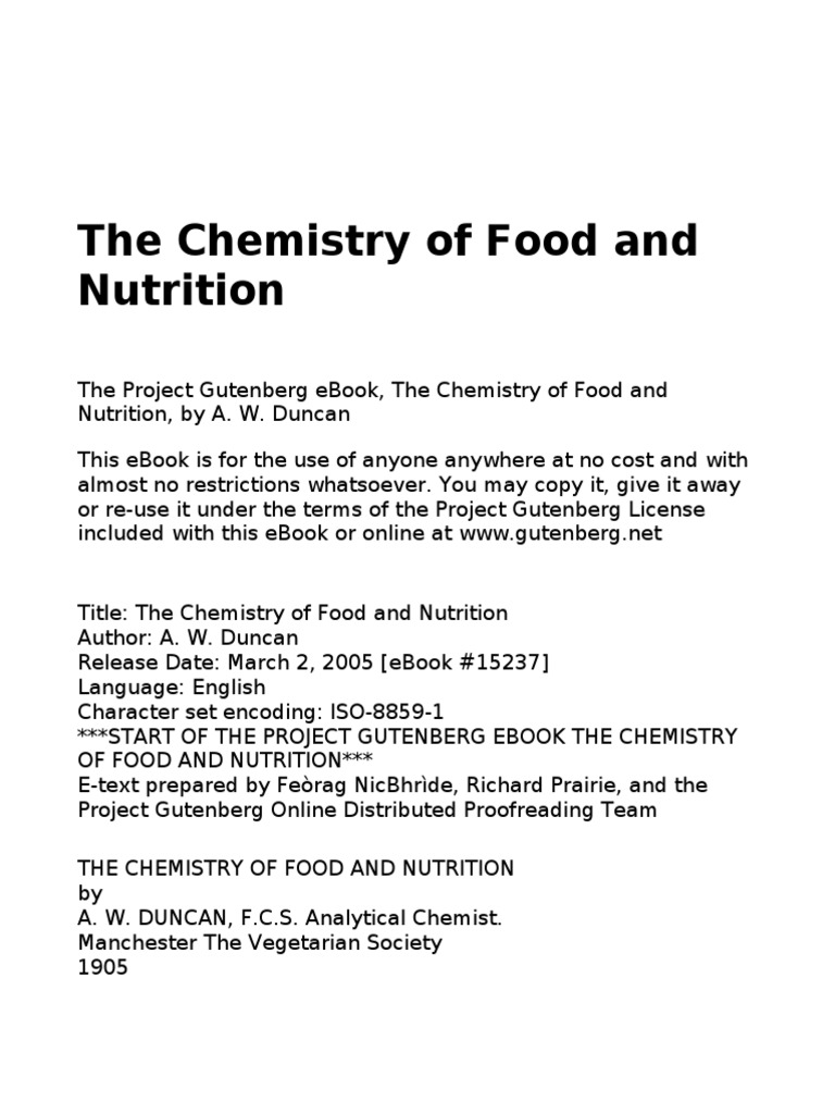 The Chemistry of Food and Nutrition Duncana | PDF | Foods | Baking Powder