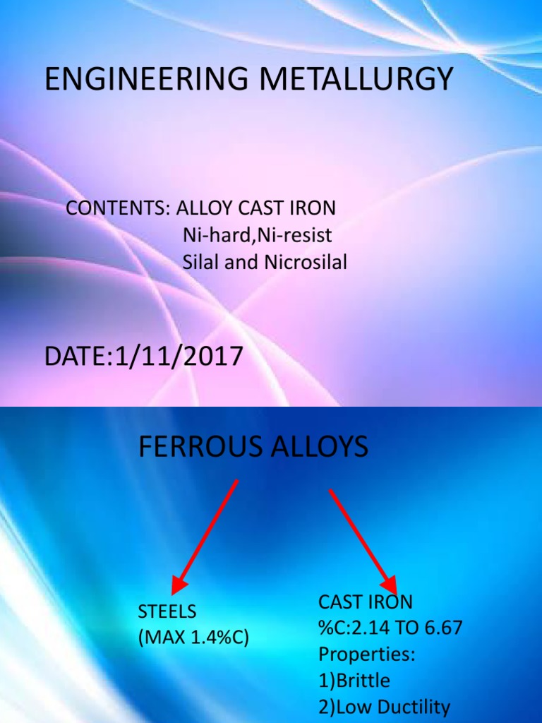 Engineering Metallurgy: DATE:1/11/2017 | PDF | Cast Iron | Alloy